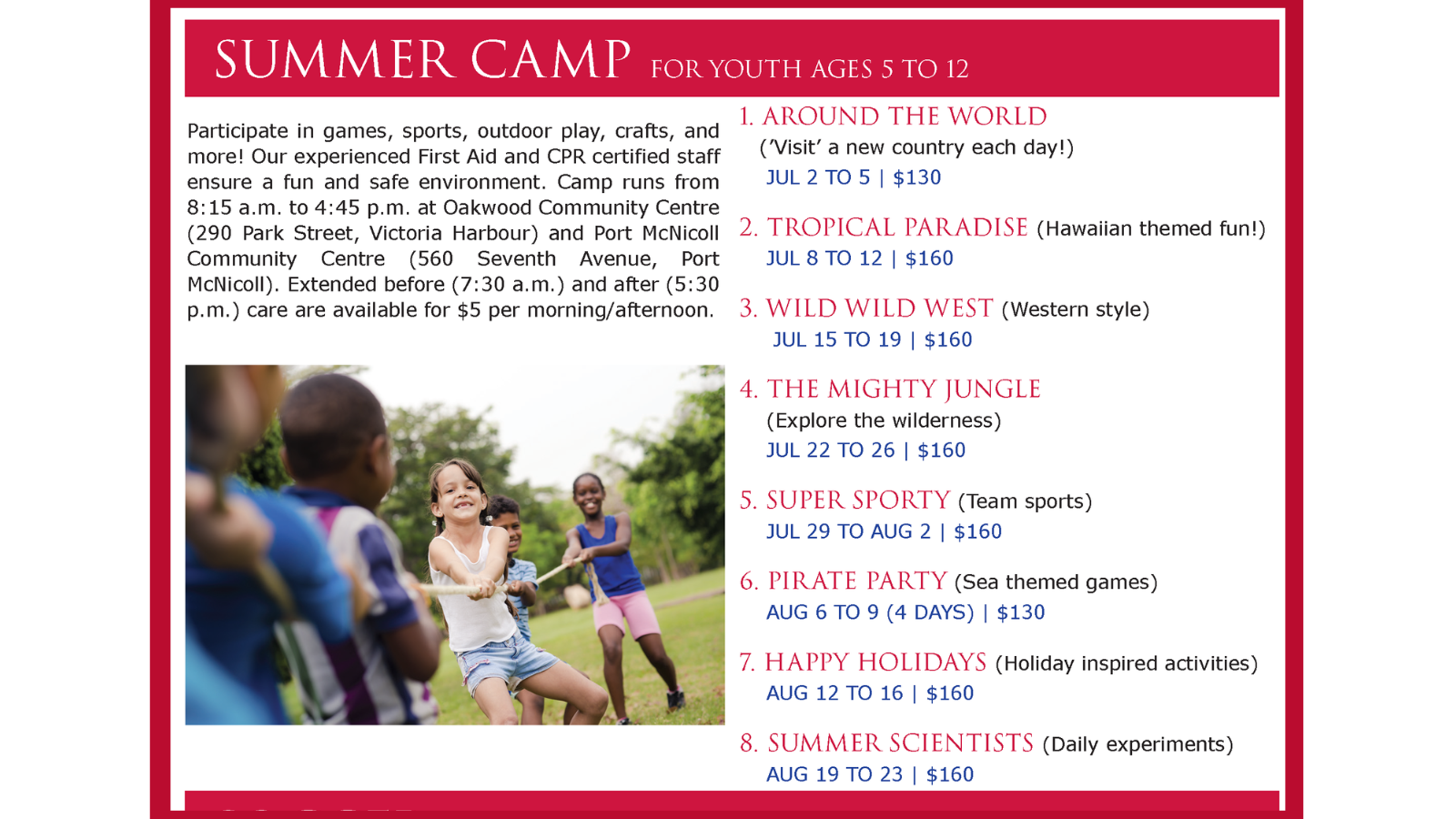 Sports and Recreation Programs - Tay Township