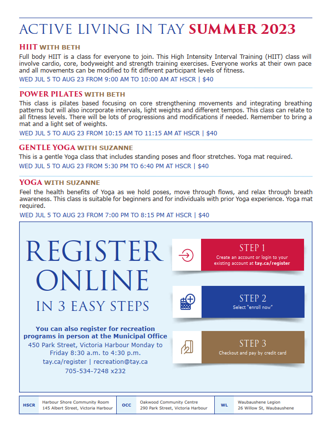 Sports and Recreation Programs - Tay Township